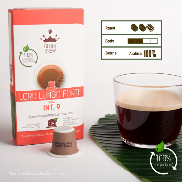 Home / Products / Glorybrew Nespresso Compostable Pods - Lord Lungo ...